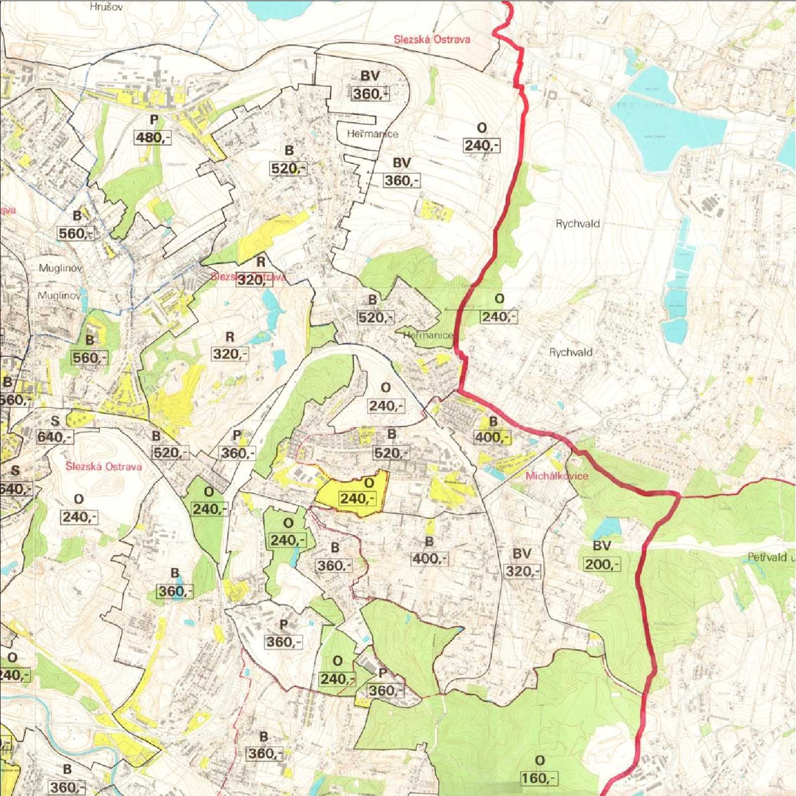 Cenová mapa | Mapový portál města Ostravy